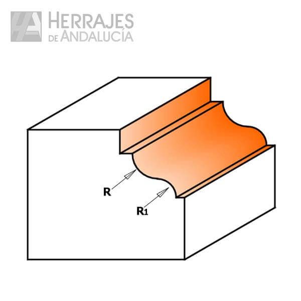 Fresa para perfilar cóncava
