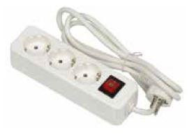 BASE MULTIPLE 3TT CON INTERRUPTOR MEDIDA 1,5M MARCA YFER